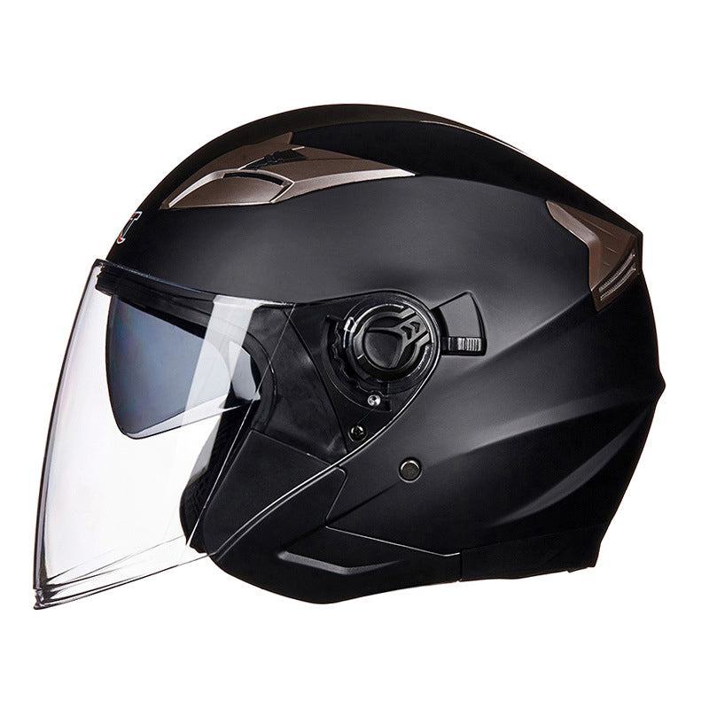 Motorcycle Double Lens Open Face Helmet Four Seasons – Biker Forward